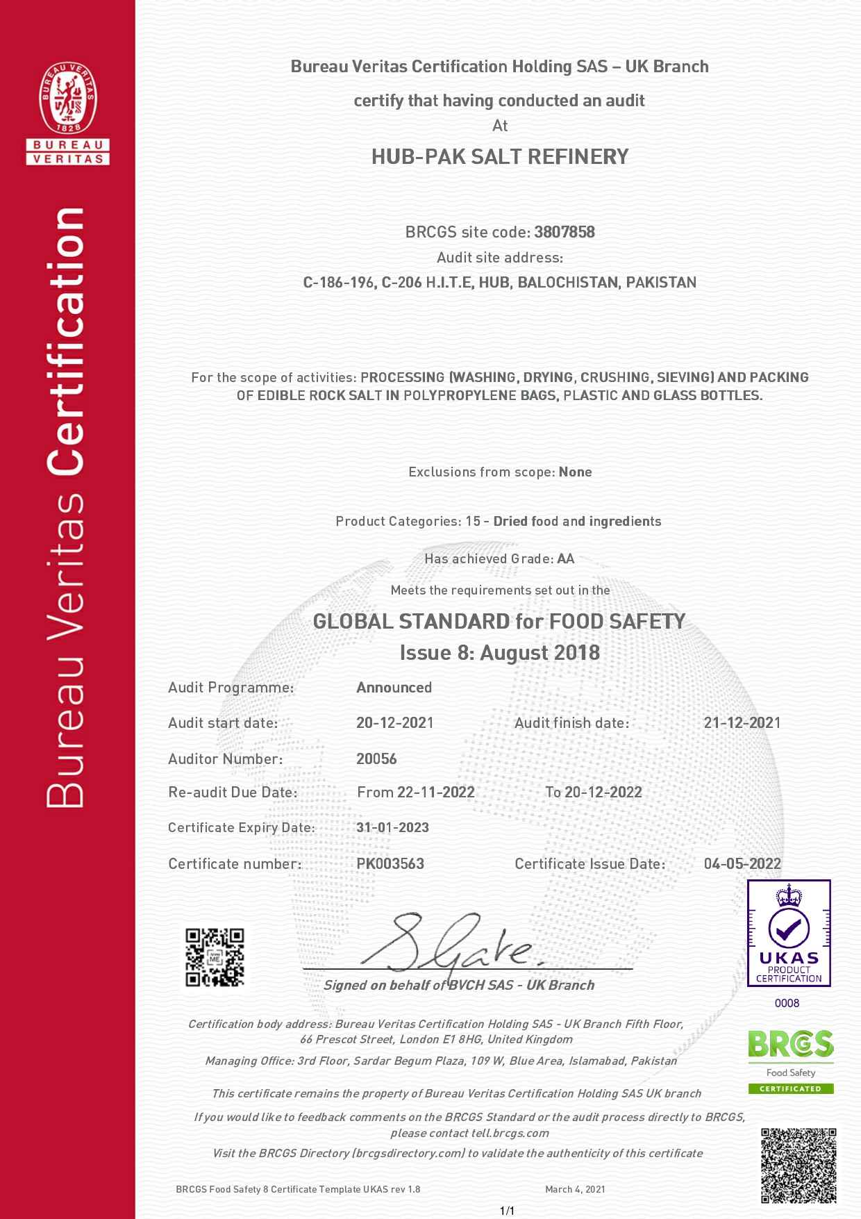 Certifications - HubSalt